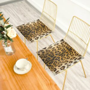 ALAZA Leopard Cheetah Print Chair Pad Seat Cushion for Office Car Outdoor Indoor Kitchen, Soft Memory Foam, Back Pain, Coccyx & Sciatica Relief, 15.7x15.7 in