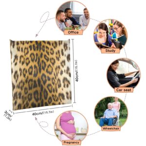 ALAZA Leopard Cheetah Print Chair Pad Seat Cushion for Office Car Outdoor Indoor Kitchen, Soft Memory Foam, Back Pain, Coccyx & Sciatica Relief, 15.7x15.7 in