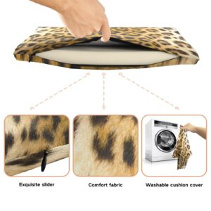 ALAZA Leopard Cheetah Print Chair Pad Seat Cushion for Office Car Outdoor Indoor Kitchen, Soft Memory Foam, Back Pain, Coccyx & Sciatica Relief, 15.7x15.7 in