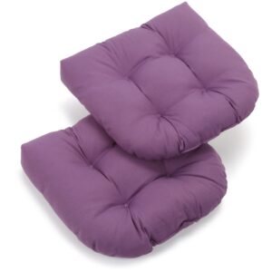 blazing needles, l.p. twill rounded back chair cushion, 19" x 19", grape, 2 count