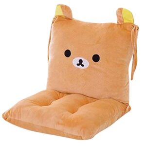 chezmax chair cushion plush seat cushion back cushion with ties thickened desk chair pads cartoon waist pillow cushion decor for chair car office patio wheelchair cartoon bear