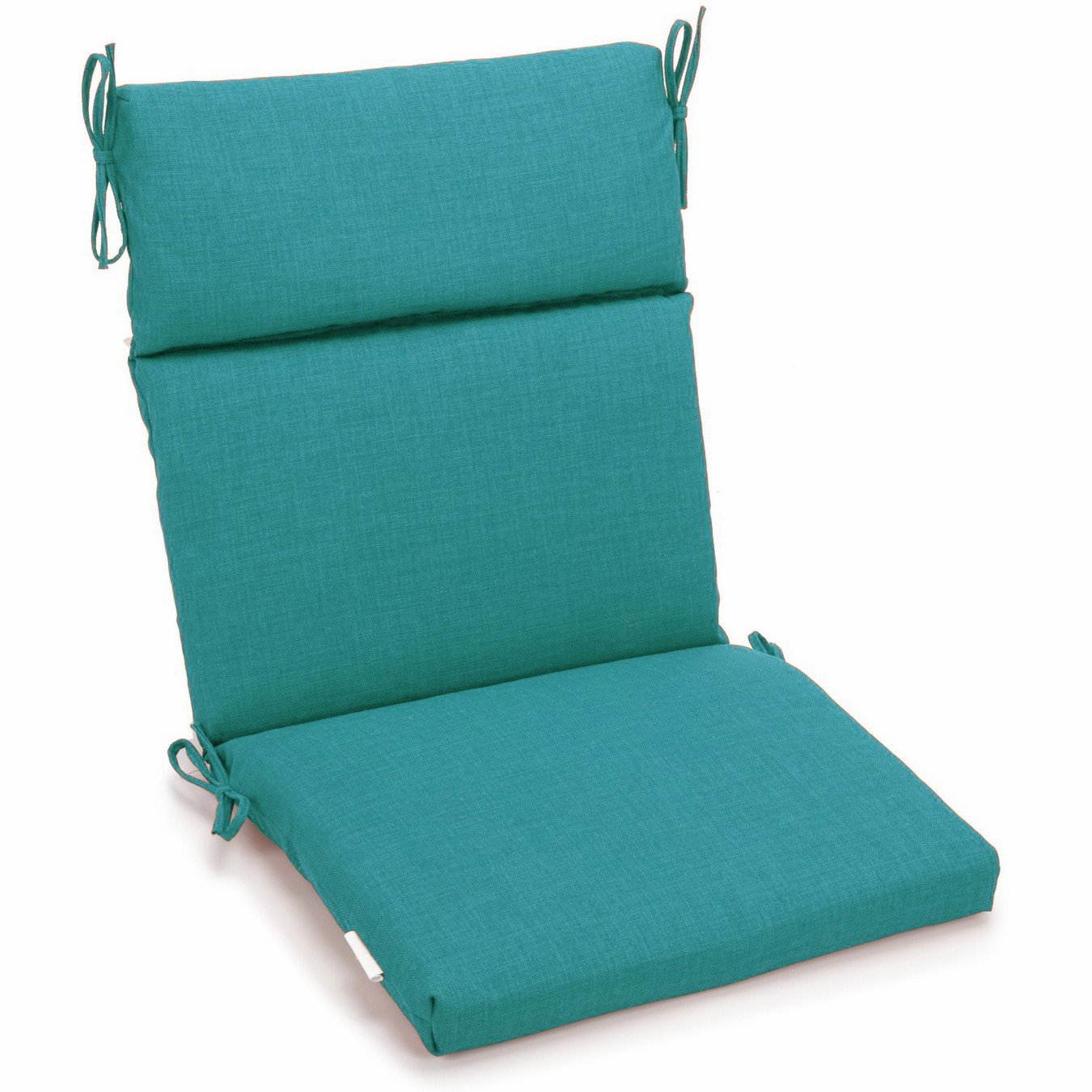 Blazing Needles Indoor/Outdoor Seat/Back Chair Cushion, 18" x 38", Aqua Blue