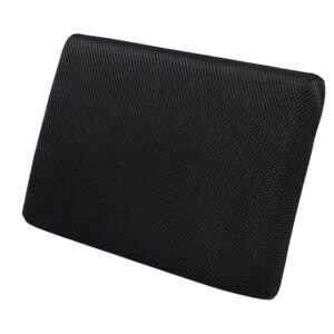 rectangle soft memory foam chair pad cover non-slip breathable air mesh saddle bar stool seat cushion with snap-on button tie for home kitchen dining bench school office chair black, 13.4 x 9.4 inch