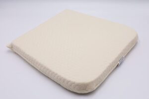 organic textiles 3" organic latex seat cushion with non-removable organic cotton cover, 18"x16", natural, medium firm, gots & gols certified, cushion for tailbone pain, desk chair car seat cushion