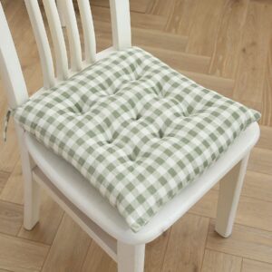 secret desk chair cushions for dining chairs 6 pack kitchen chair cushions set of 6, seat cushion chair pads, dining room chair cushions for kitchen sofa office room decor 2" thickness (green, 6)