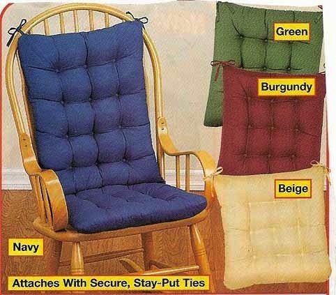 2PC. Padded Rocking Chair Cushion Set - Blue