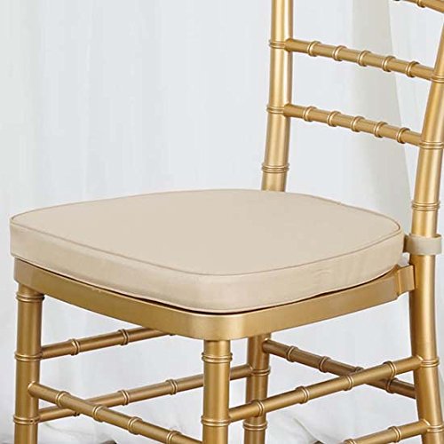 TABLECLOTHSFACTORY Gold Chiavari Chair Cushion for Wood Resin Chiavari Chairs Party Event Decoration - 2" Thick-Pack of 5