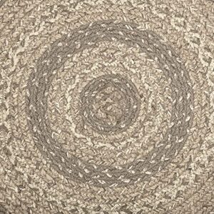 VHC Brands Cobblestone Farmhouse Decor Dining Room Jute Chair Pad with Ties- 15 Inch Round Seat Cushion, Single Pack, Taupe