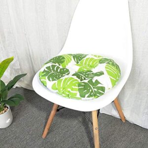 XSlive Round Chair Cushions Seat Cushion Boho Pattern Soft Thick Kitchen Office Dining Chair Seat Pad (16"×16",Leaf)