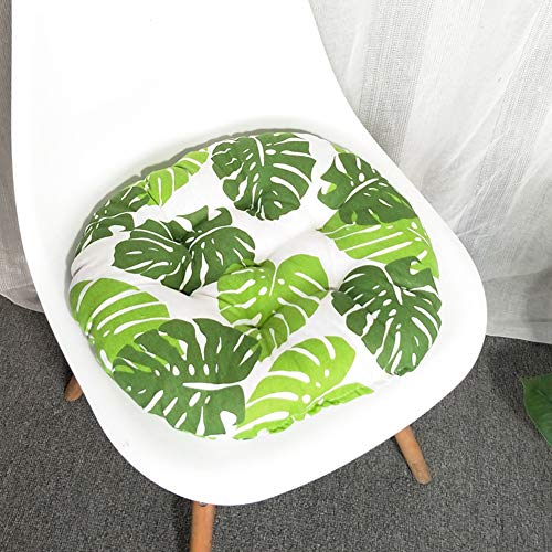 XSlive Round Chair Cushions Seat Cushion Boho Pattern Soft Thick Kitchen Office Dining Chair Seat Pad (16"×16",Leaf)