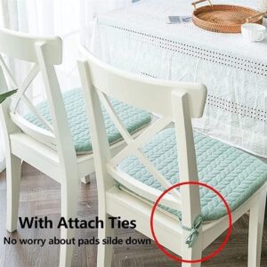 GYL-JL 2/4 Packs Chair Pad with Ties 100% Cotton Chair Pads Non Slip Kitchen Dining Chair Cushion and Solid Seat Cushion with Machine Washable Cover ( Color : Ivory , Size : Set of 4 )