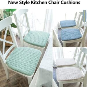 GYL-JL 2/4 Packs Chair Pad with Ties 100% Cotton Chair Pads Non Slip Kitchen Dining Chair Cushion and Solid Seat Cushion with Machine Washable Cover ( Color : Ivory , Size : Set of 4 )