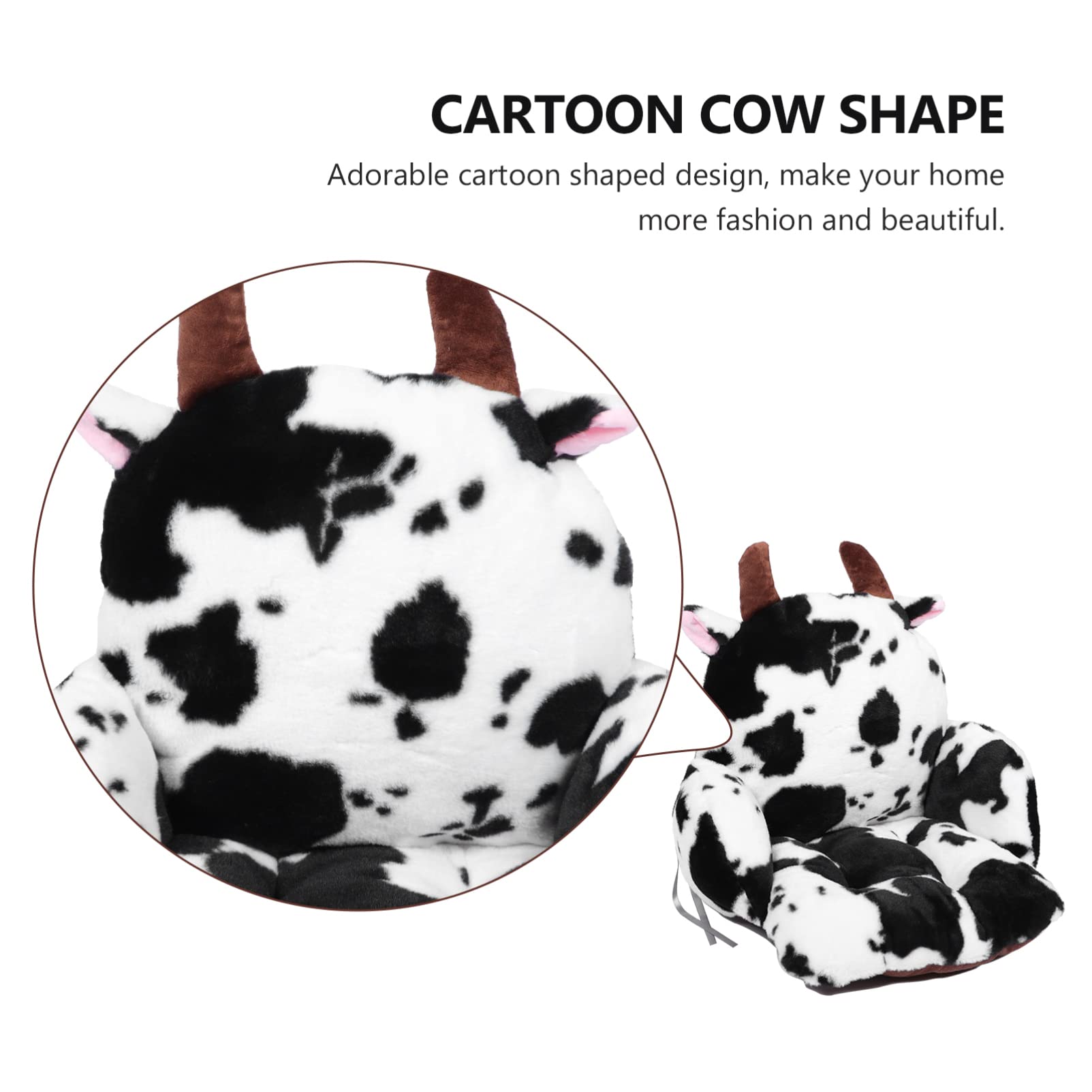 Yardwe Chair Seat Cushion Cow Shape Chair Plush Cushion Warm Comfort Sofa Floor Pillow Bed Cushion for Chair Couch Bed Office Soft Back Support