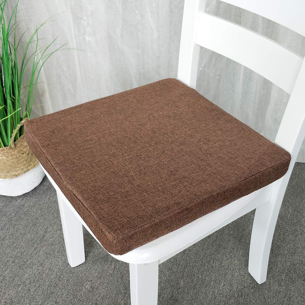 vctops Soft Foam Seat Cushion, Thicken Chair Pad, 20X20X2 Inches Chair Cushion with Removable Cover, for Relief and Comfort Coffee