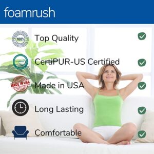 FoamRush 2" x 20" x 20" Cool Gel Memory Foam Bench Cushion Replacement Medium Firm (Upholstery Foam, Seat Replacement, Upholstery Sheet, Foam Rubber Padding, Couch, Sofa Cushion, Mattress)Made in USA