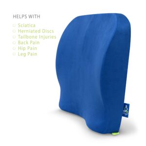 Sleep Yoga GO Memory Foam Oversized Seat Cushion with Contour Design, Firm Support to Help Improve Posture and Relieve Pain for Hips and Lower Back, Ideal for Office Chair & Airplane