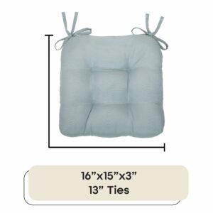 Achim Home Furnishings Chase Chair Pad 16"x15"x3" 2-Pack - Ice Blue