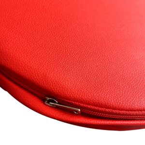 Frabury 2 Pack Round Leather Seat Cushions Office Kitchen Dining Chair Cushions Pads 16x2 Inch (Red)