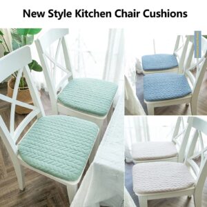 Chair Cushions for Dining Chairs 6 Pack with Ties, Chair Pads for Dining Chairs Set Of 6 U Shaped, Washable Seat Cushions for Kitchen Chairs, Detachable Breathable 100% Cotton Fabric Cover Blue