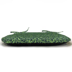 Ambesonne Irish Chair Seating Cushion Set of 2, National Foliage Pattern Intricate Twigs and Dots Trefoil Botanical Abstraction, Anti-Slip Seat Padding for Kitchen & Patio, 16"x16", Black Lime Green