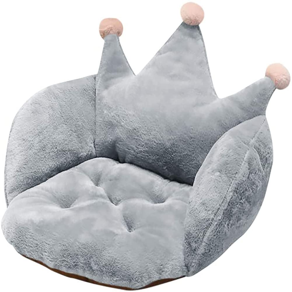 GREUS Cute Crown Shaped Seat Cushion for Desk Kitchen Dining Office Chair Soft Comfort Warm Fluffy Plush Lazy Sofa Couch Seat Pads Pillow Relieves Back Coccyx Sciatica Tailbone Pain Relief Floor Mat