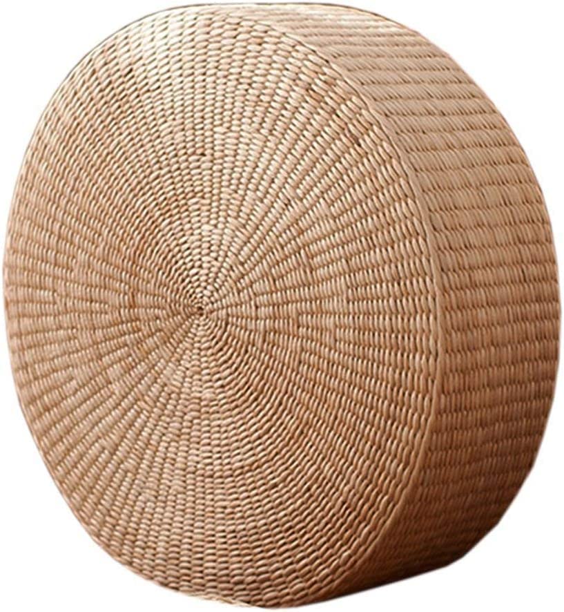 HUAWELL Japanese Style Handcrafted Eco-Friendly Breathable Padded Knitted Straw Flat Seat Cushion, Hand Woven Tatami Cushion Best for Zen, Yoga Practice or Buddha Meditation (19.7)