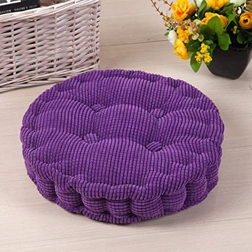 Saim Round Pillow Chair Pad Thickened Tatami Cushion Indoor Outdoor Pad (Purple - 40cm)