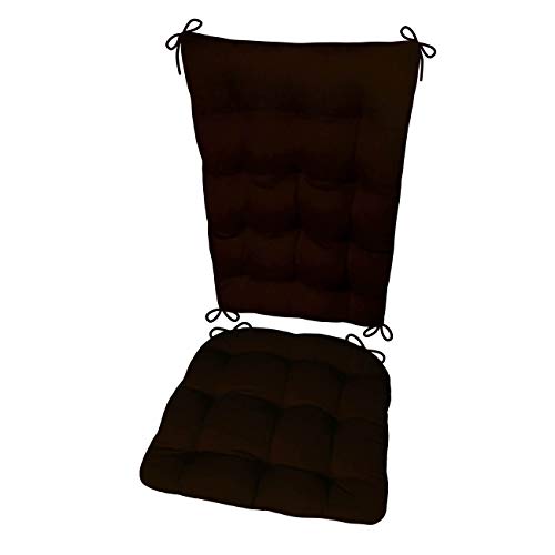 Brentwood Rocking Chair Cushions with Ties - Size Extra-Large - Woodlands Rustic Lodge & Lake House Decor (Brown, Gold, Black - Bear, Elk, Oak)