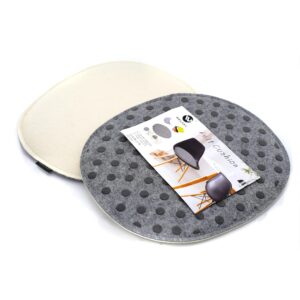 welaxy felt chair pads seat cushion dsw plastic chairs pads 2-piece oval shape (white + gray anti slip)