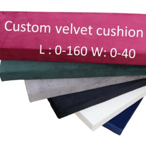 Ginsimar Custom Size Velvet Bench Cushion for Indoor/Outdoor Patio Furniture High-Resilience Durable Foam Disassembly Cleaning Trapezoid Bay Window Seat Cushions Non Slip Kitchen Bench Pad