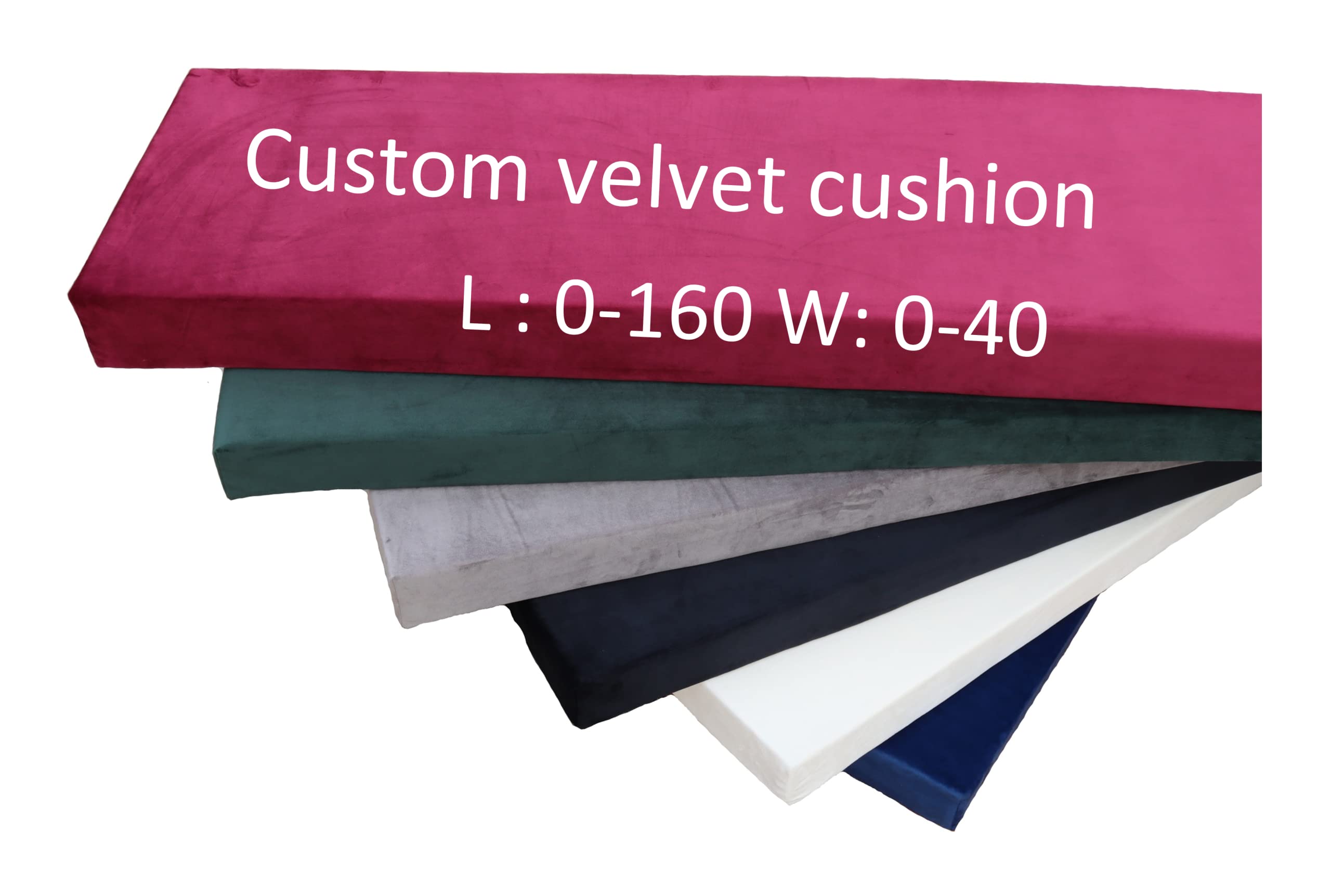 Ginsimar Custom Size Velvet Bench Cushion for Indoor/Outdoor Patio Furniture High-Resilience Durable Foam Disassembly Cleaning Trapezoid Bay Window Seat Cushions Non Slip Kitchen Bench Pad