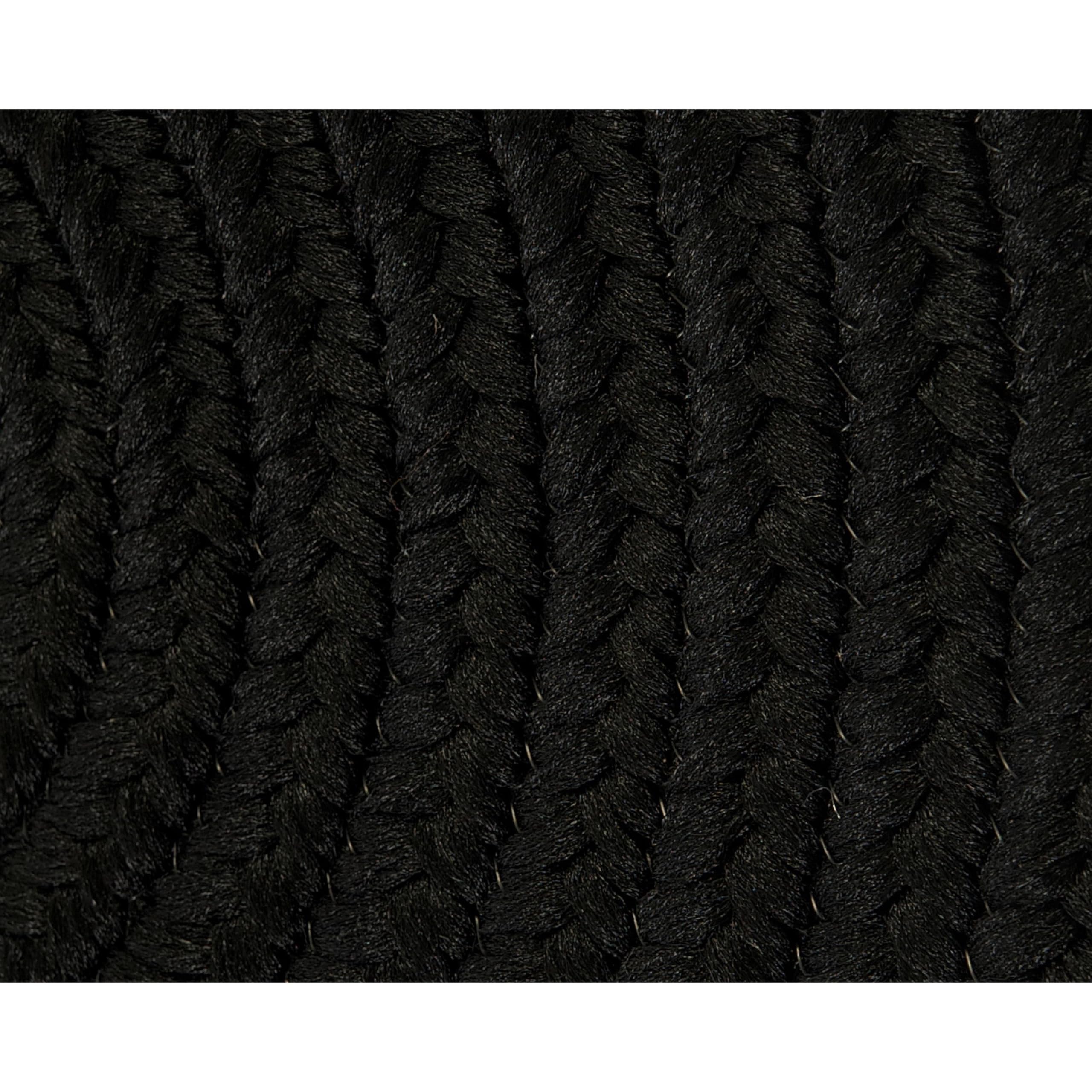 Boca Raton Braided Chair Pad Set, 4 Count (Pack of 1), Black