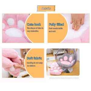 Cute Seat Cushion,Seat Pad,Cat Paw Cushion,Cat Paw Shape Lazy Sofa Office Chair Cushion, Kawaii Plush Floor Mat Seat Cushions for Dining Room Chairs (Pink, 24×28×3.9in)