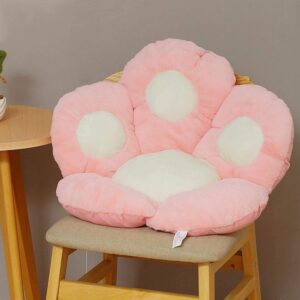 Cute Seat Cushion,Seat Pad,Cat Paw Cushion,Cat Paw Shape Lazy Sofa Office Chair Cushion, Kawaii Plush Floor Mat Seat Cushions for Dining Room Chairs (Pink, 24×28×3.9in)