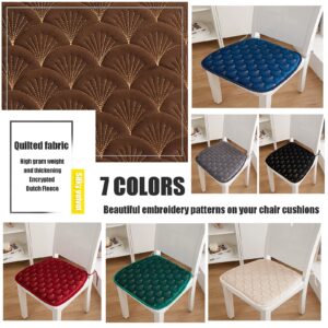 QQXX Dining Chair Cushions with Ties Set of 6,Memory Foam Kitchen Chair Pads,Non Slip Seat Cushion with Machine Washable Cover,Thick U Shaped Chair Cushion for Dining Room Chairs, Office