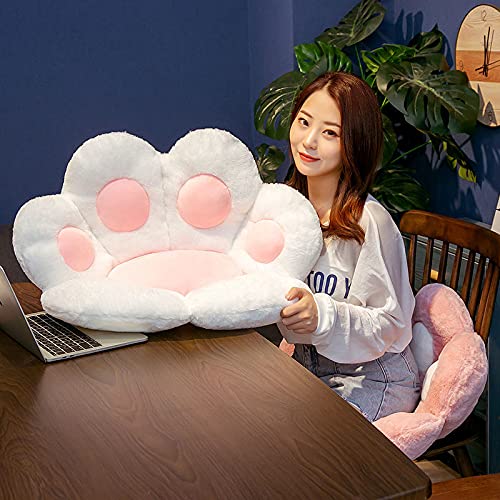 id cafe Cute cat paw Cushion cat paw Shape Lazy Susan Bear paw Chair Cushion Suitable for Restaurant Office Chair Children's Room Interesting Children's Gift (White)