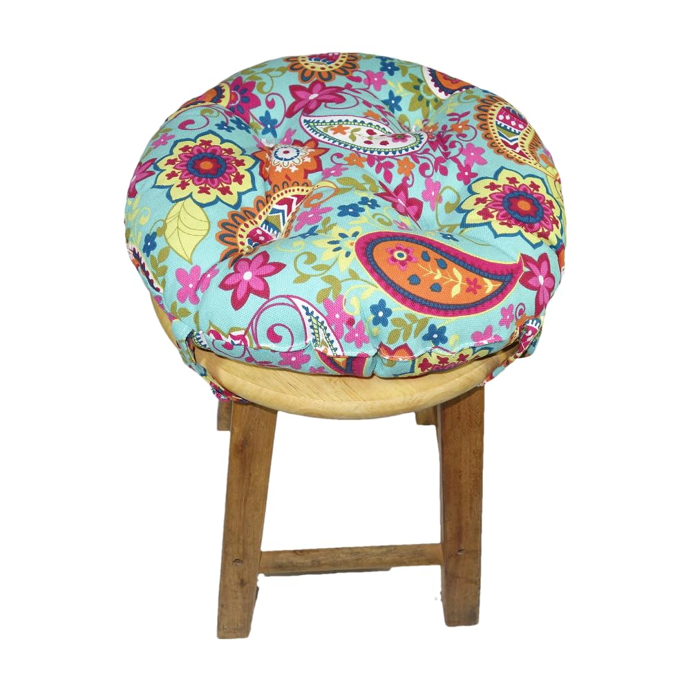 NVEOP Round Bar Stool Cushion with 4 Ties 12 inch, Comfortable Sitting for Round Wooden or Metal Stools, Make Your Old Stool New(Stool Cushion only, Stool not Included) (Color A, 12")