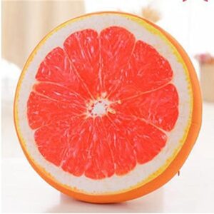 LANFIRE 3D Fruit Stool Stump Cushion Watermelon Slice Memory Foam Cushion Pillow Doll Seat Pad Home Decor (Grapefruit)