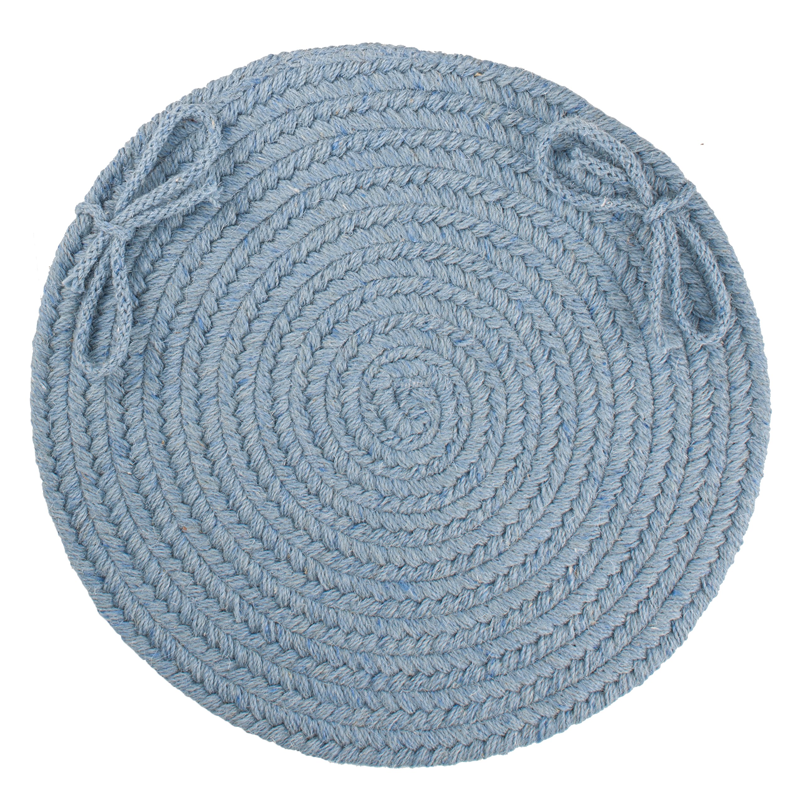 Solid Wool Chair Pad, Blue Bonnet