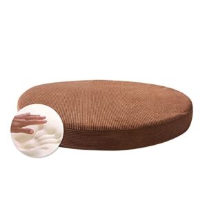 big hippo memory foam chair pads round chair cushions non slip seat cushion for dning room kitchen bar stool, brown 16"