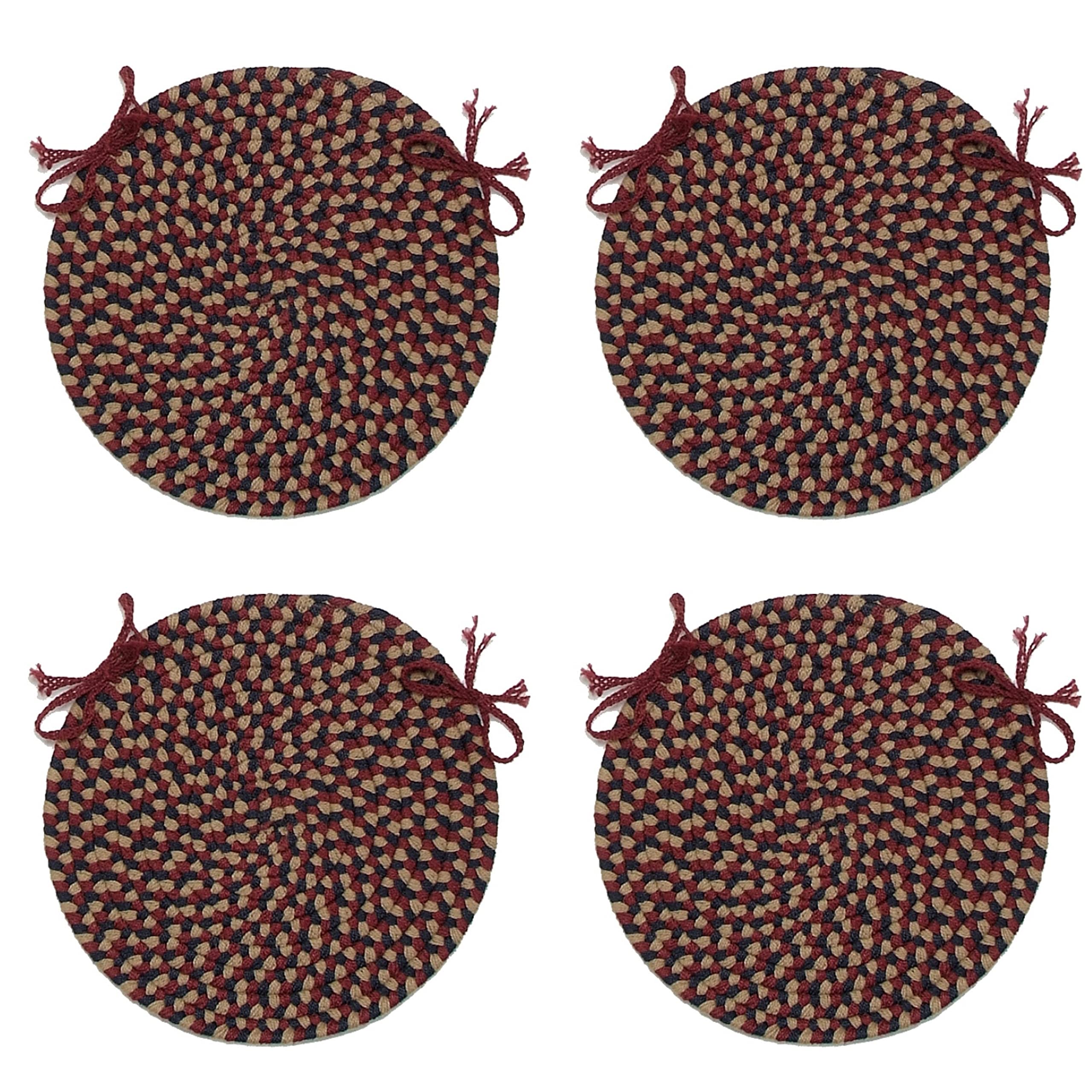 Brook Farm Chair Pad, Burgundy, Set of 4