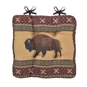 DeLeon Collections Ranch on Yellowstone Seat Cushion, 18" x 18", Yellow/Brown/Red/Black