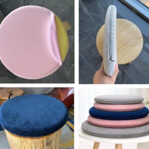 Round Stool Cushion Memory Foam Round Chair Cushion/ Seat Cushion Anti-Slip Soft Round Chair Pad ( Color : Light Gray , Size : 28cm(11inch) )