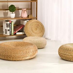 HUAWELL Japaness Style Straw Futon Knitted Round Seat Cushion Pouf Dia 60CM (23.6/6.7 Inch)