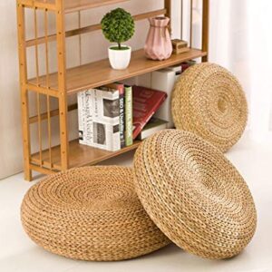 HUAWELL Japaness Style Straw Futon Knitted Round Seat Cushion Pouf Dia 60CM (23.6/6.7 Inch)