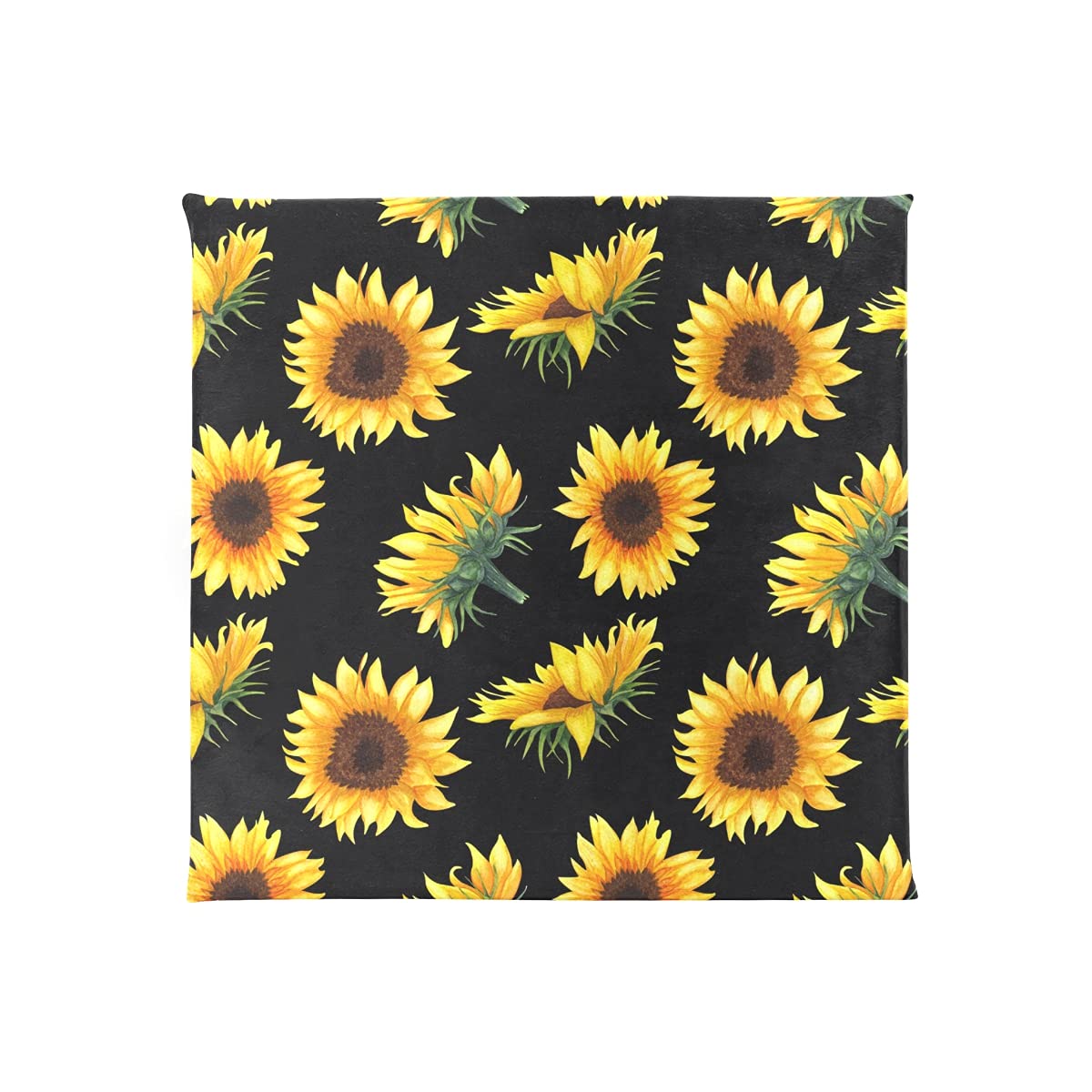 ALAZA Sunflower Print Yellow Floral Chair Pad Seat Cushion for Office Car Outdoor Indoor Kitchen, Soft Memory Foam, Back Pain, Coccyx & Sciatica Relief, 15.7x15.7 in