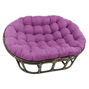 blazing needles tufted microsuede double papasan cushion, ultra violet