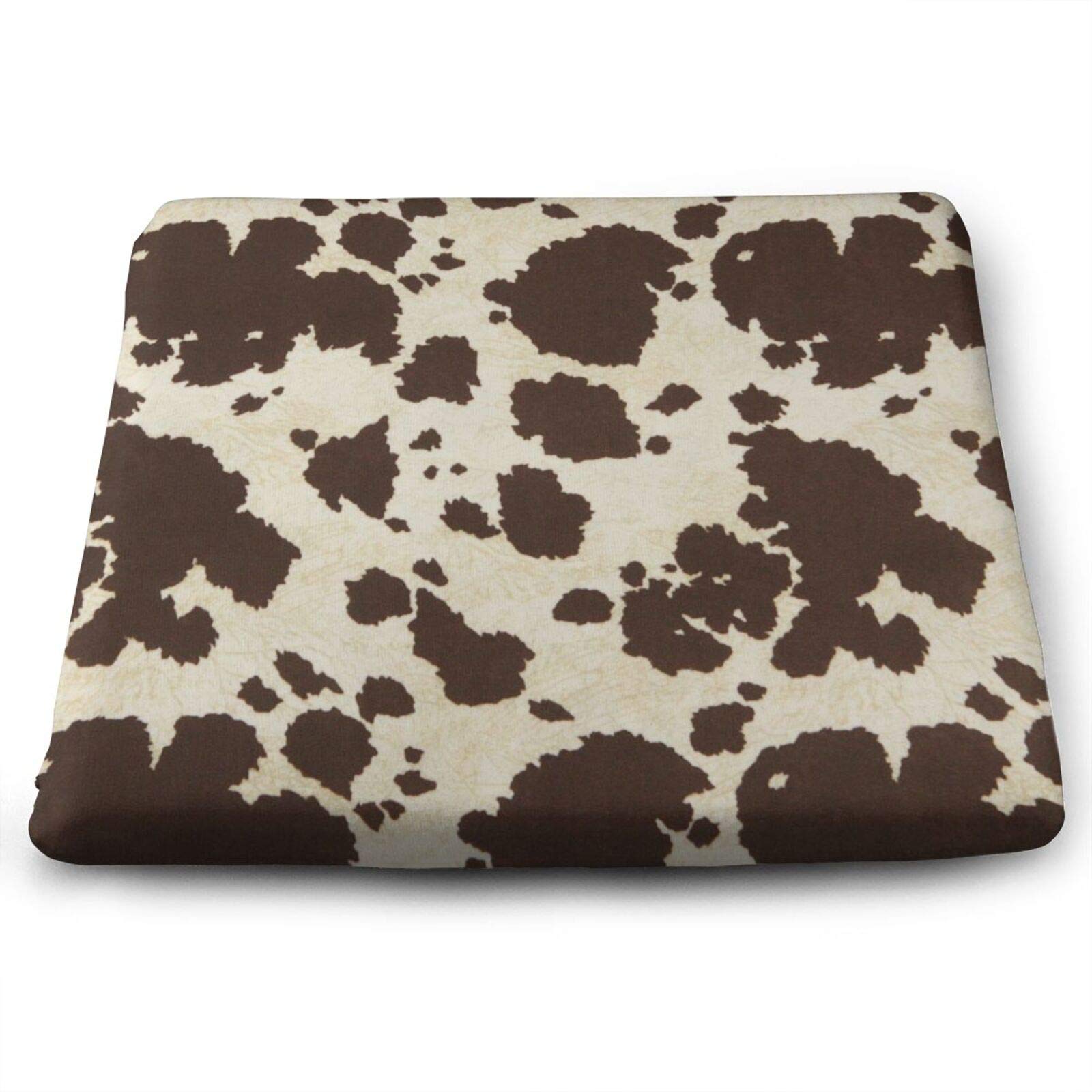 SWEET TANG Square Chair Seat Cushion Cow Print for Kitchen Dining Chairs, Memory Foam Butt Pad with Washable Cover, Non Slip Unique Sofa Dining Chair Stool Cushions Pad, 14 x 15 inch