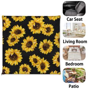 Square Chair Cushion Sunflower Foam Seat Cushion Sunflower Print Chair Pad Slip Resistant Thick and Comfortable Seat Cushion Pads Durable Soft Mat Pad 16 inch x 16 inch