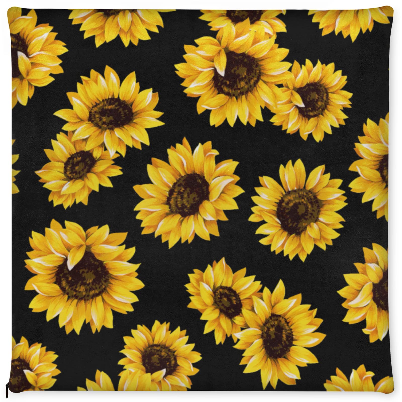 Square Chair Cushion Sunflower Foam Seat Cushion Sunflower Print Chair Pad Slip Resistant Thick and Comfortable Seat Cushion Pads Durable Soft Mat Pad 16 inch x 16 inch